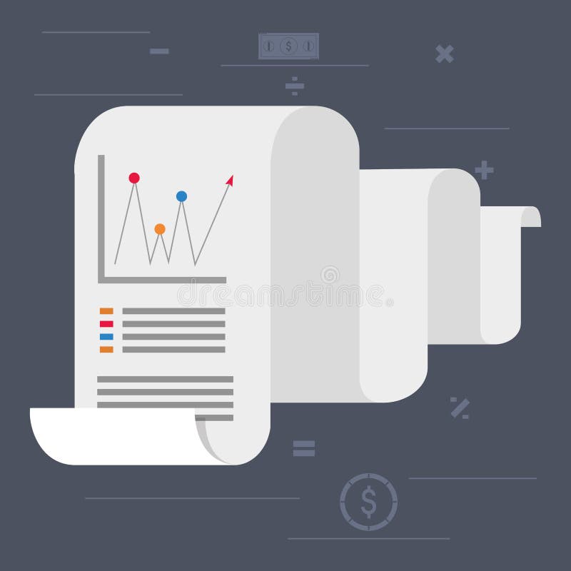 Document with Chart and Statistics Stock Vector - Illustration of ...