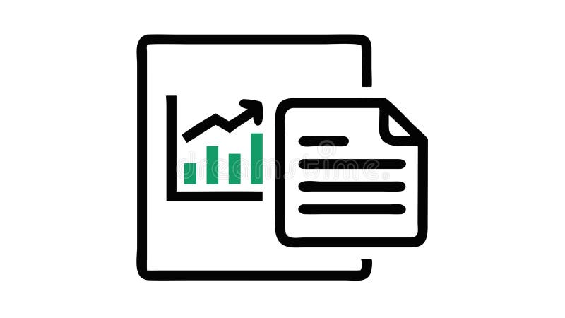 Document with Chart Vector Icon, Report and Analysis Symbol, Vector Design Generative AI Stock ...