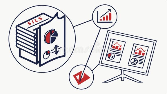 Document with Charts and Graphs, Data Analysis Report Icon Vector Design Generative AI Stock ...