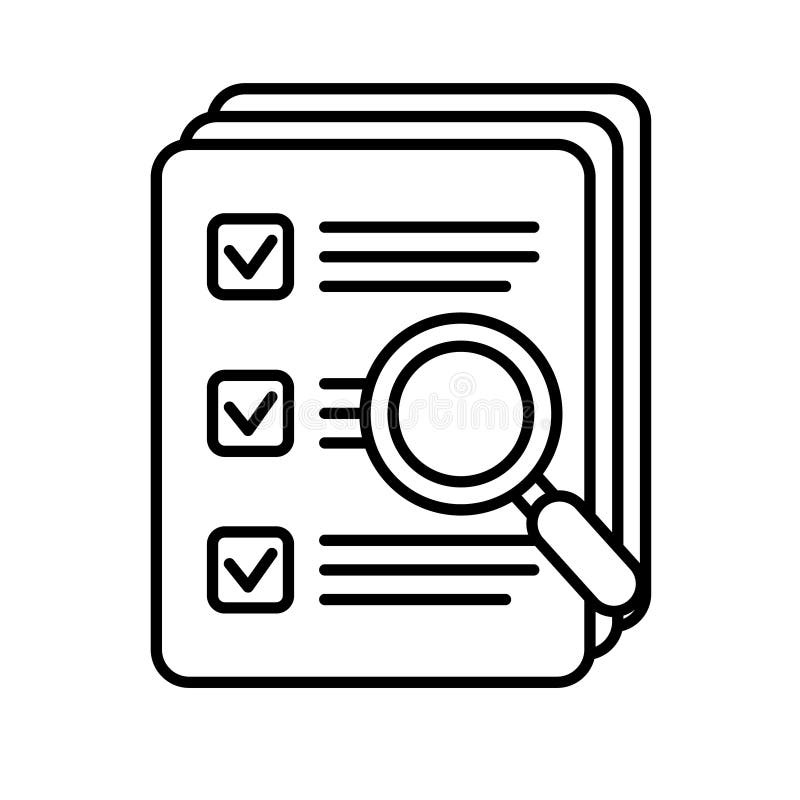 Document Check Icon Vector Illustration. Checklist Magnifier Assessment ... Document Check Icon Vector Illustration. Checklist Magnifier Assessment ...