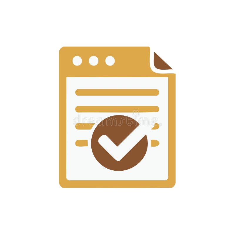 Document with Check Mark for Approval Task and Completion Report Stock ...