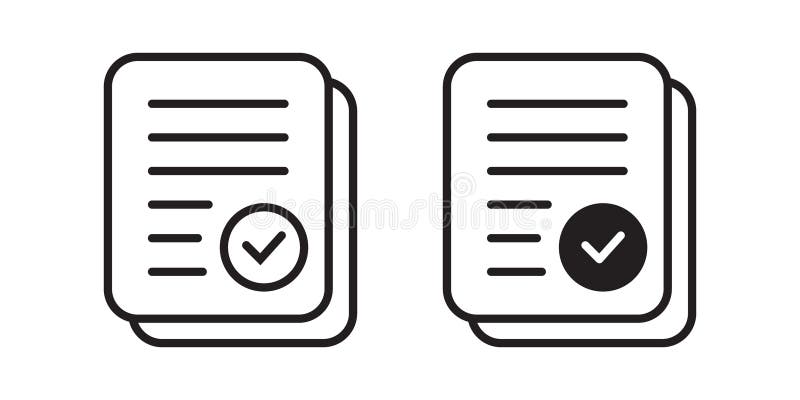 Document with Check Mark Icon. Compliance Document Icon. Approved ...