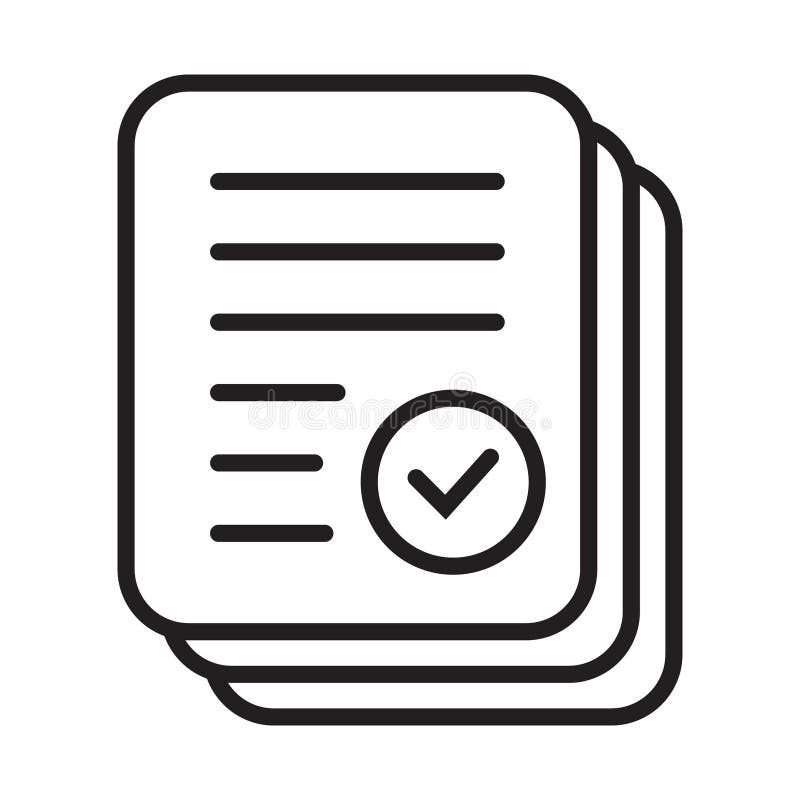 Document with Check Mark Icon. Compliance Document Icon. Approved ...