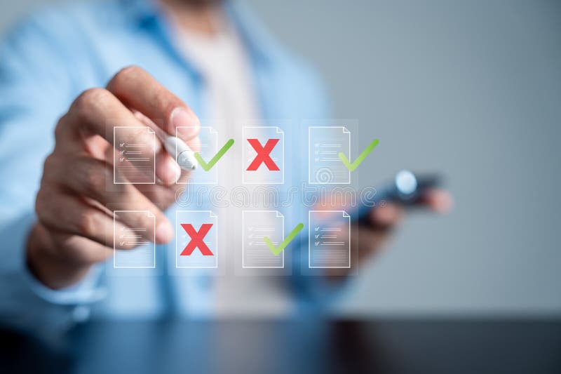 Document Check and Verification Concept with Digital Checklist ...