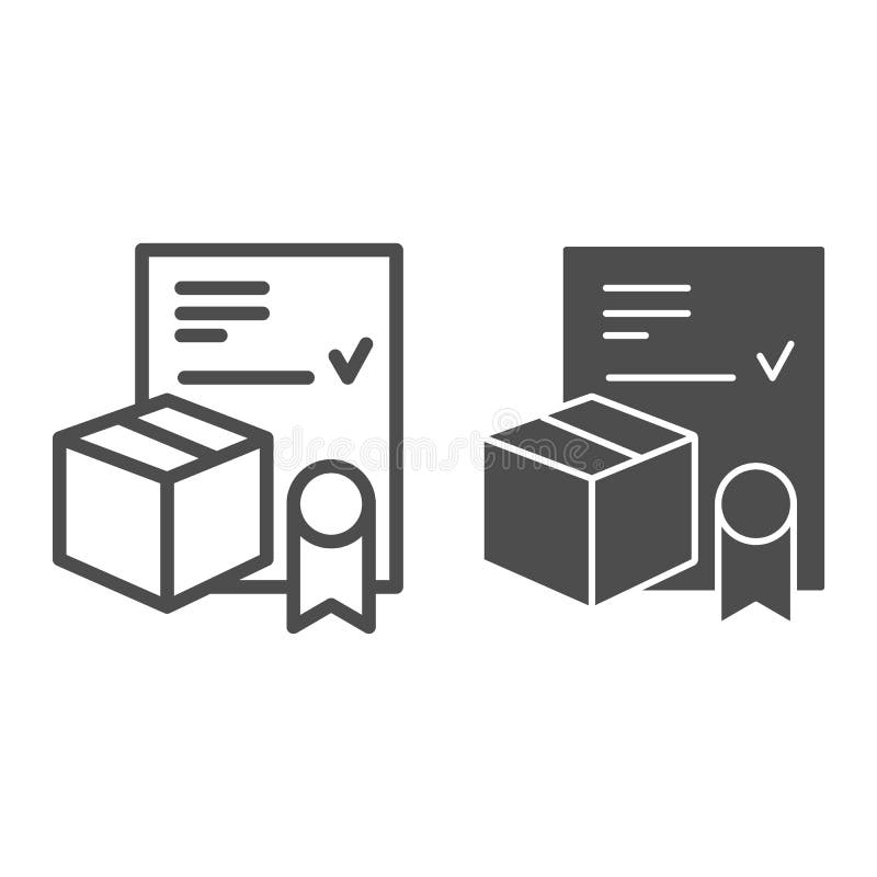 Document Checklist with Box Line and Solid Icon, Delivery and Logistics ...