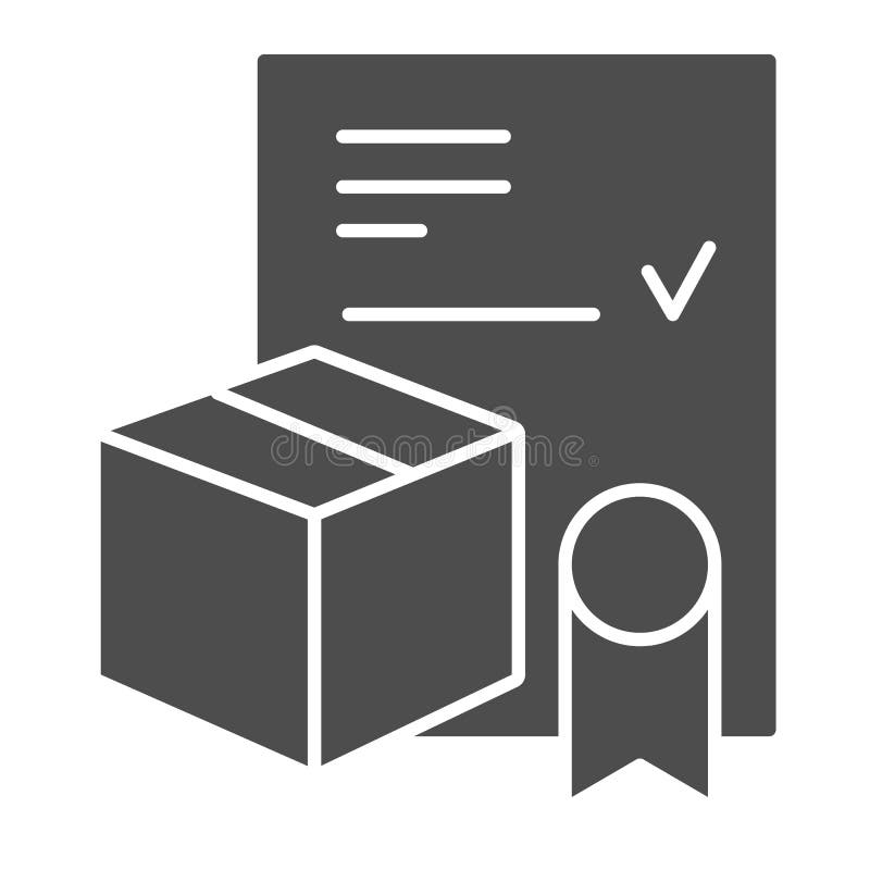 Document Checklist with Box Solid Icon, Delivery and Logistics Symbol ...