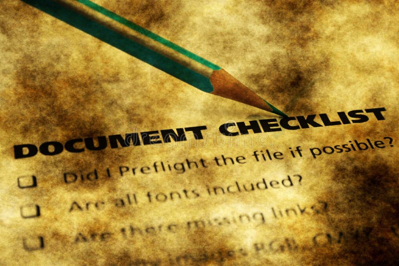 Document Checklist Grunge Concept Stock Photo - Image of document ...