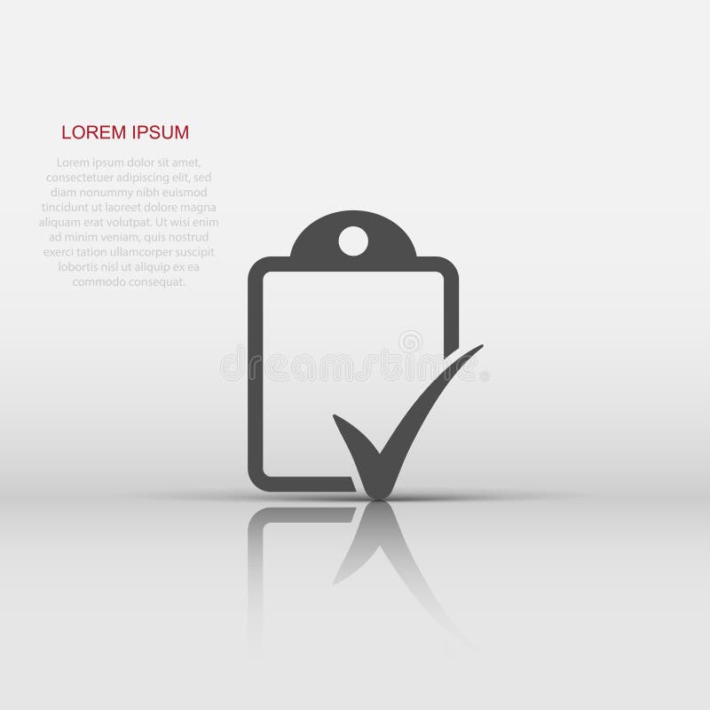 Document Checklist Icon in Flat Style. Report Vector Illustration on ...