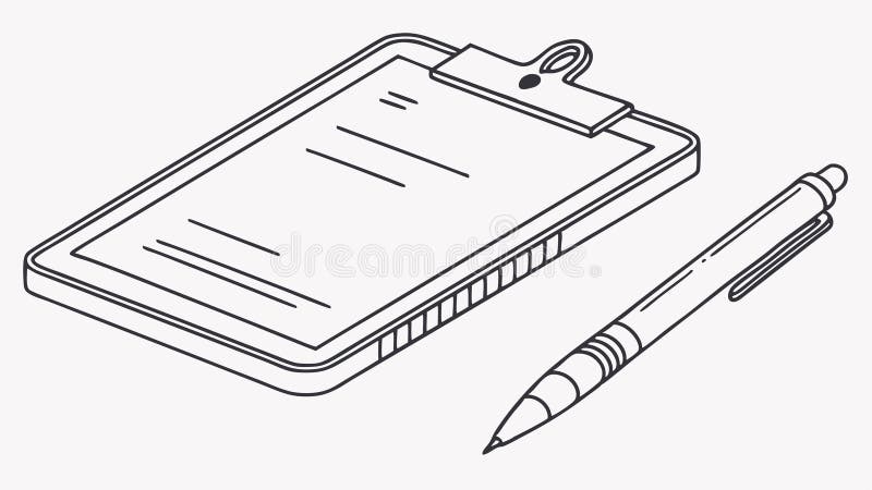 Document on Clipboard with Pen Vector Illustration, Notes, Report ...