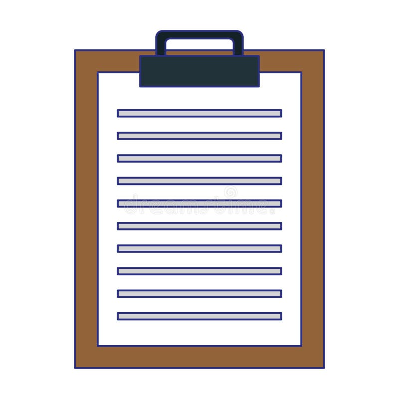 Document Clipboard Report Symbol Isolated Blue Lines Stock Vector ...