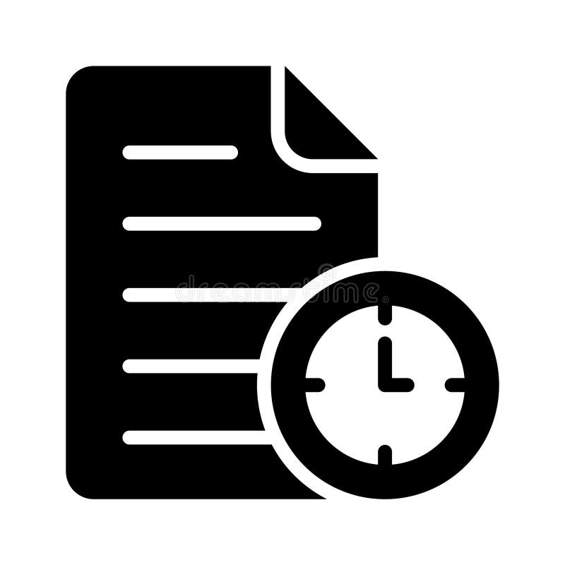 Document and Clock Symbolizing Time Tracked File Management Stock ...