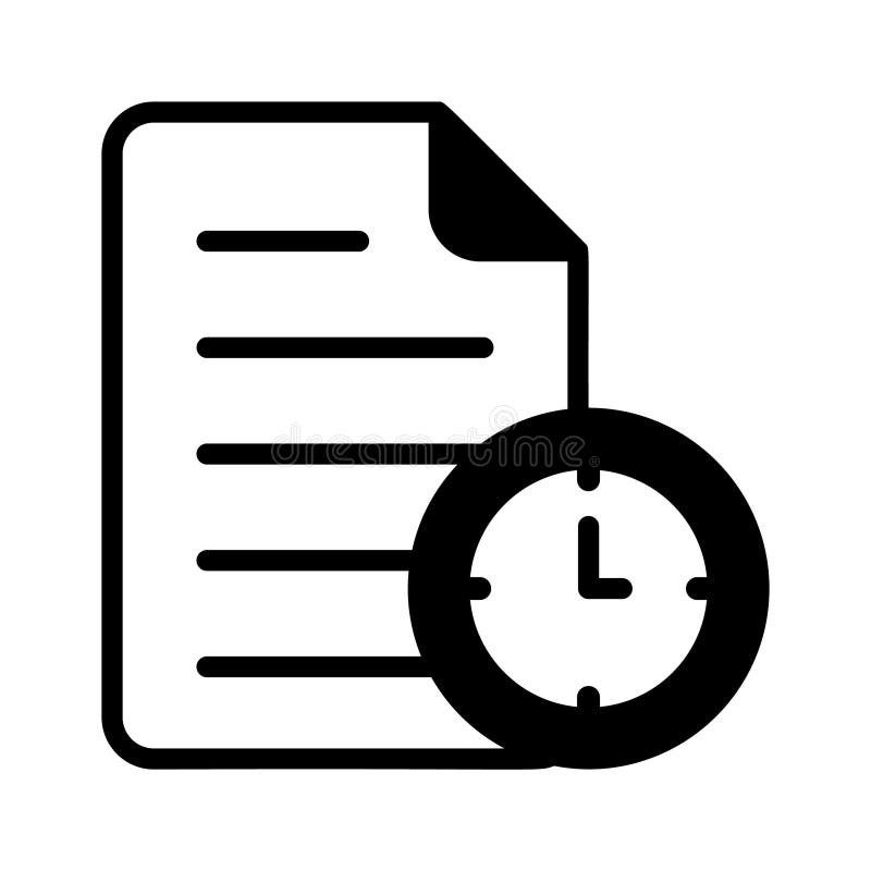Document and Clock Symbolizing Time Tracked File Management Stock ...