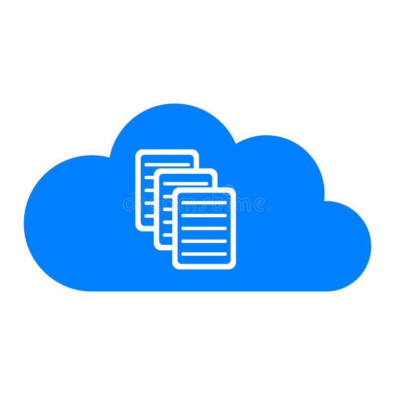 Document and Cloud As Vector Illustration Stock Vector - Illustration ...