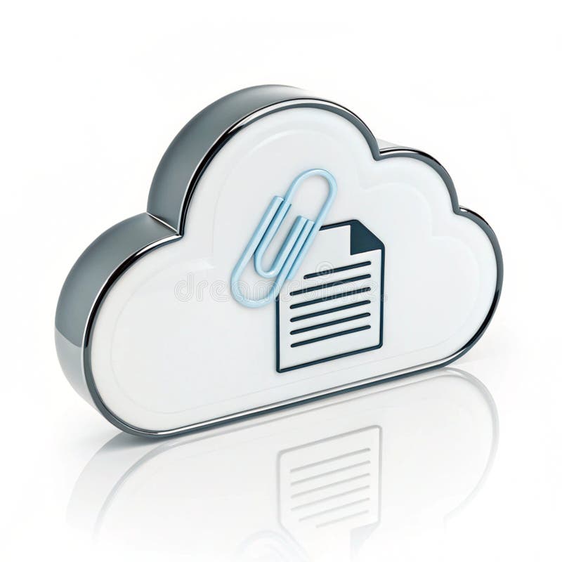 Document Cloud Icon on Transparent Background Stock Illustration - Illustration of transparent ...