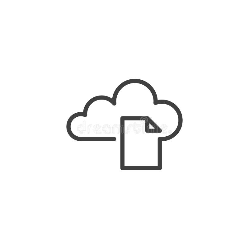 Document cloud line icon stock illustration. Illustration of computing ...