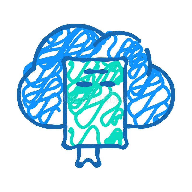 Document Cloud Storage Icon Doodle Illustration Stock Vector ...