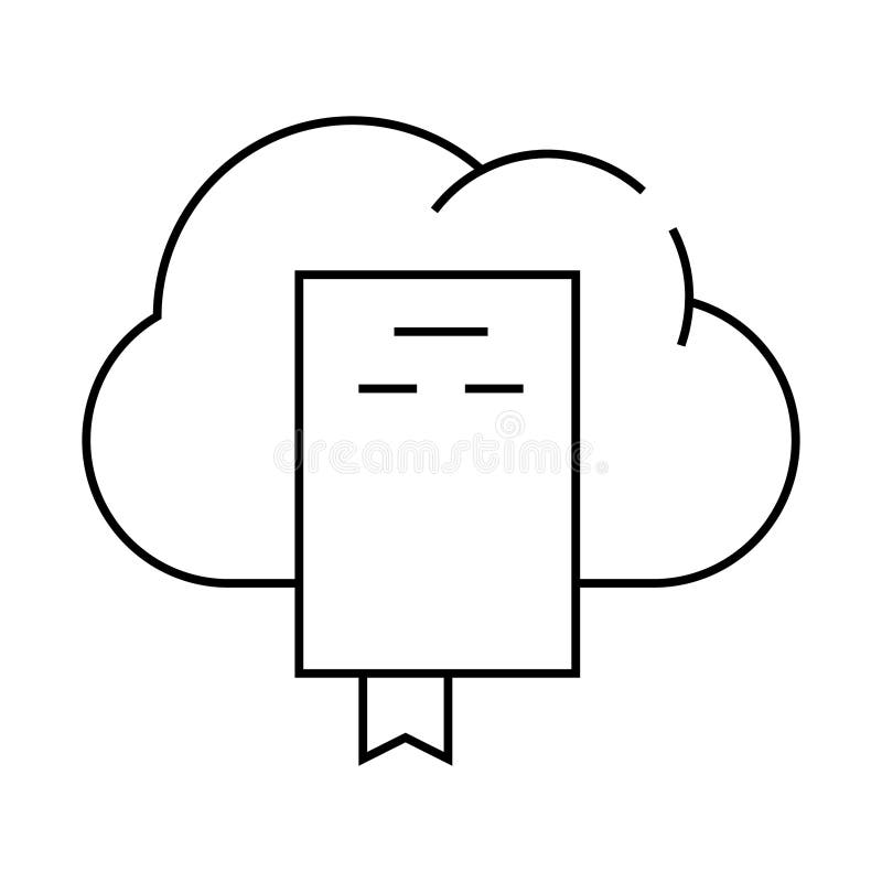 Document Cloud Storage Line Icon Vector Illustration Stock Illustration ...