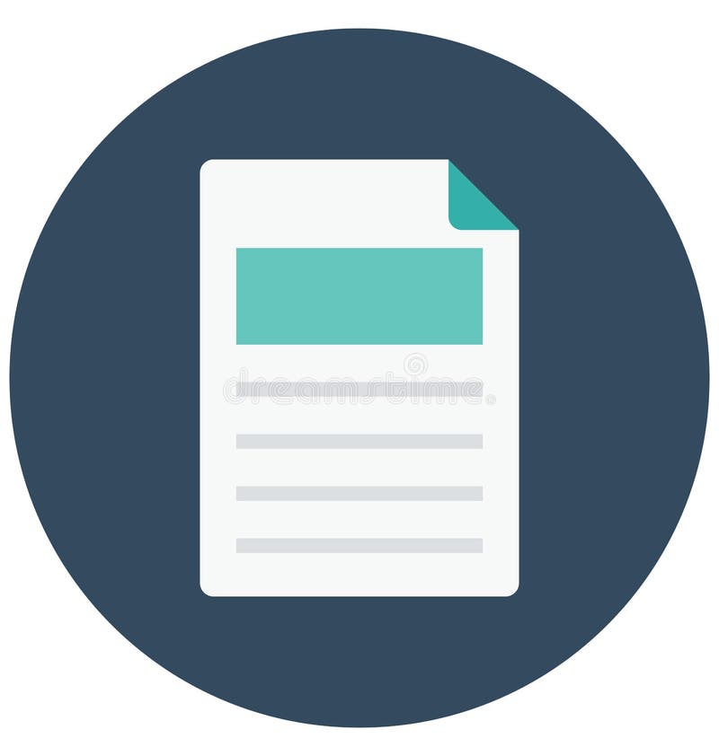 Document Color Isolated Vector Icon that Can Be Easily Modified or Edit ...