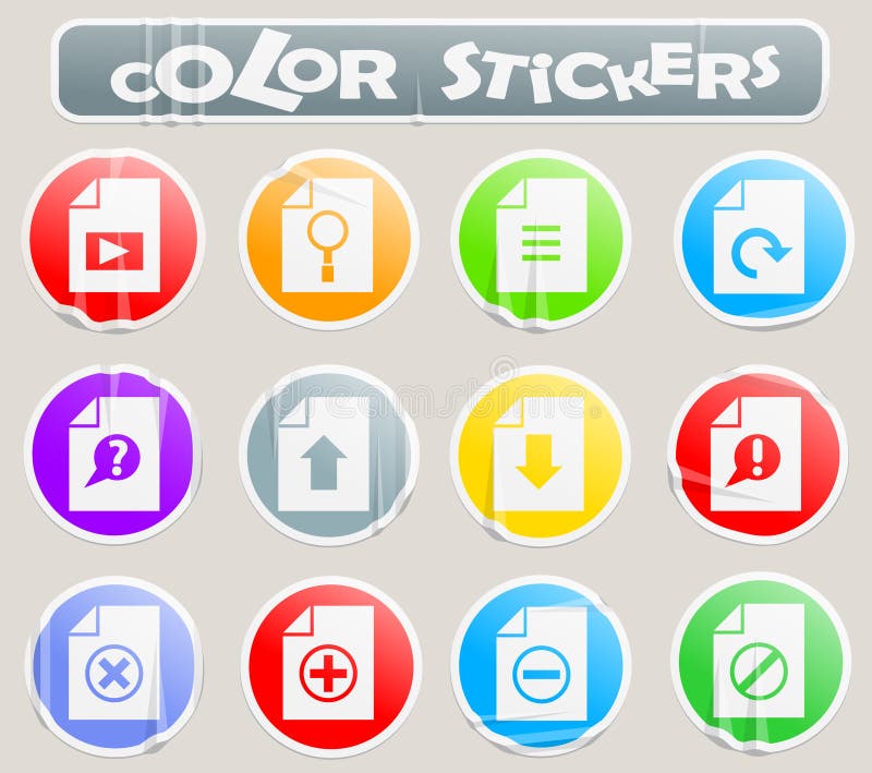 Document color stickers stock vector. Illustration of attention - 128286784