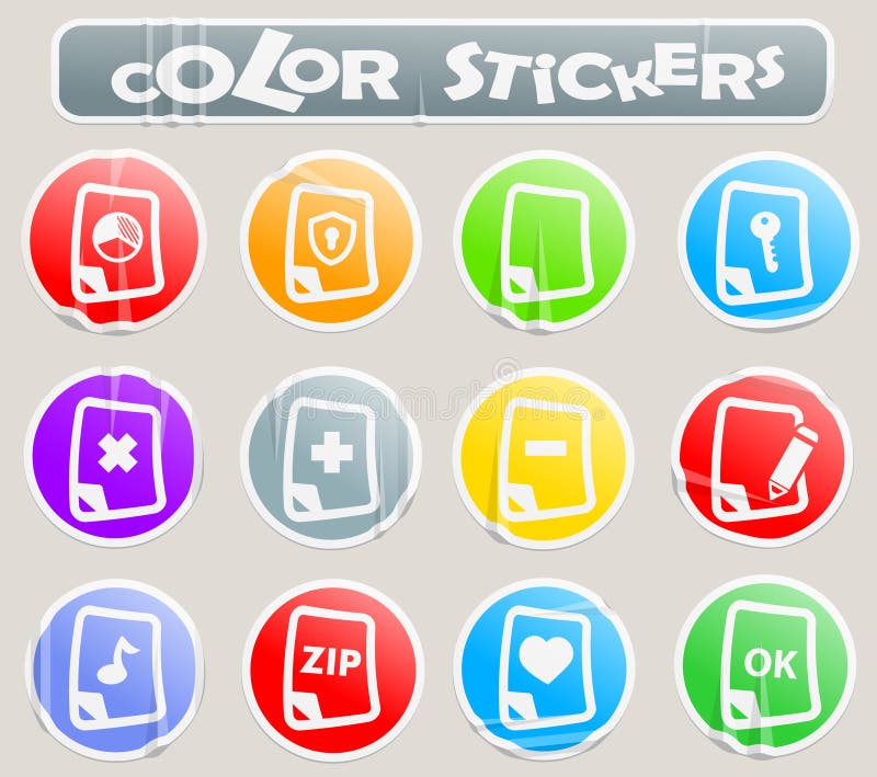 Document color stickers stock vector. Illustration of protection ...