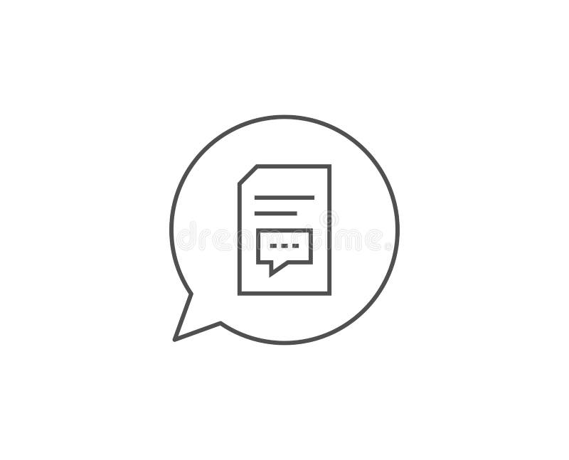Document with Comments Line Icon. File Sign. Vector Stock Vector ...