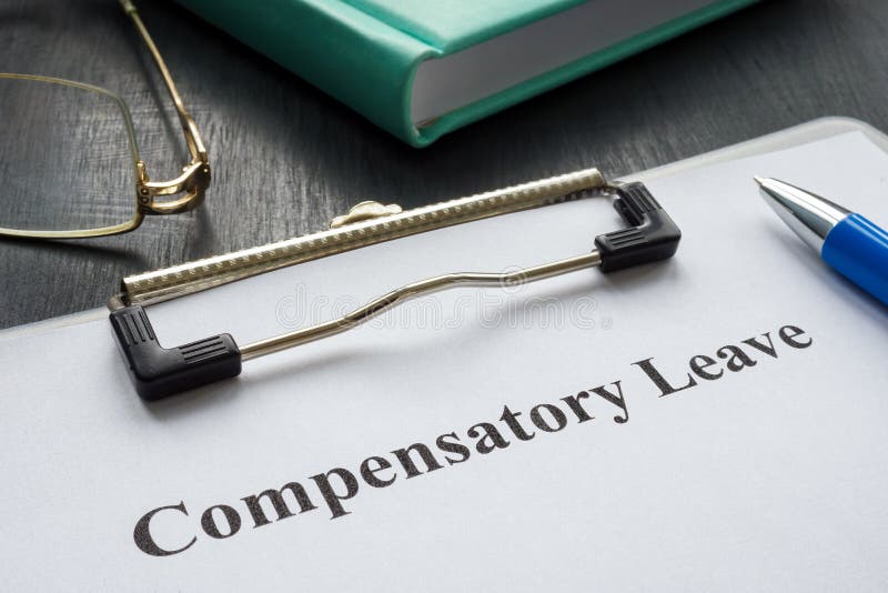 Document about Compensatory Leave and Pen for Signing. Stock Image ...