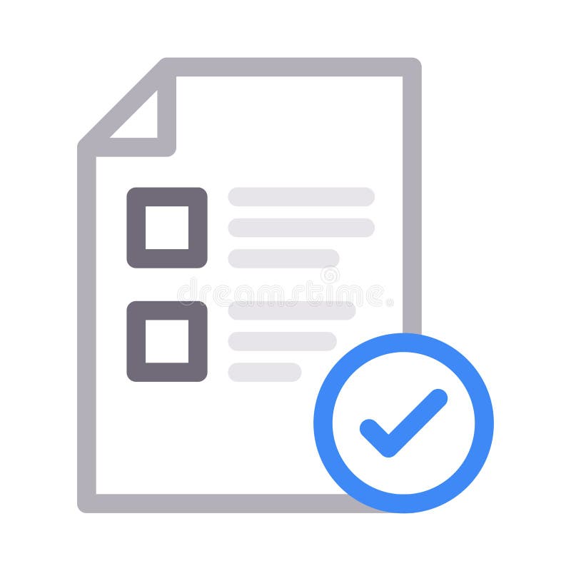 Document Complete Vector Color Line Icon Stock Vector - Illustration of ...