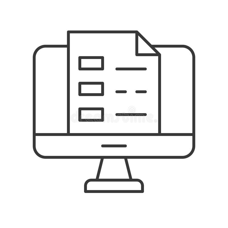 Document on Computer Desktop Screen, Education or Business Concept ...