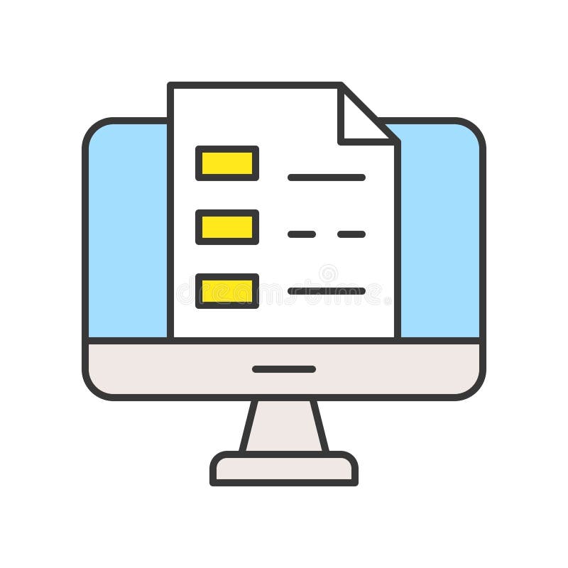 Document on Computer Desktop Screen, Education or Business Concept ...