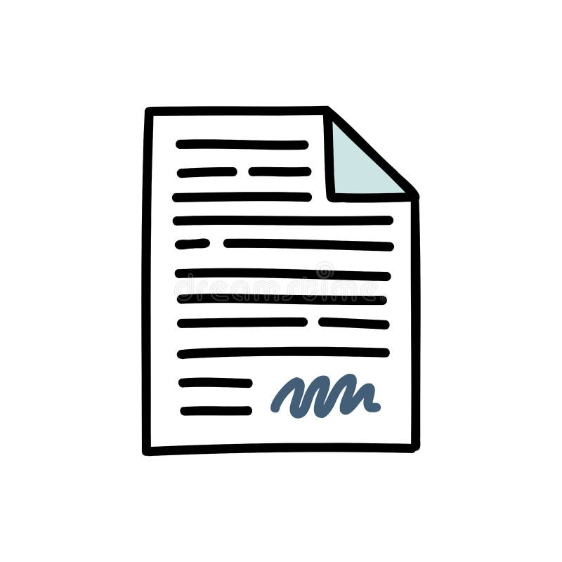 Documents Doodle Icon, Vector Color Line Illustration Stock Vector ...