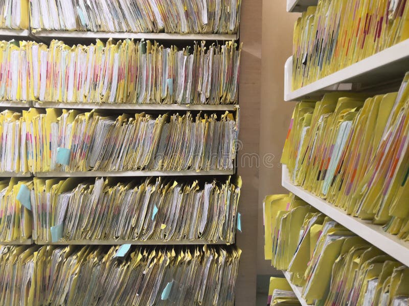 Document Control Room in Hospital for Important Documents. Stock Image ...