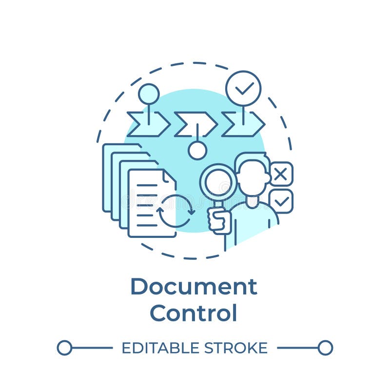Document Control Soft Blue Concept Icon Stock Vector - Illustration of ...