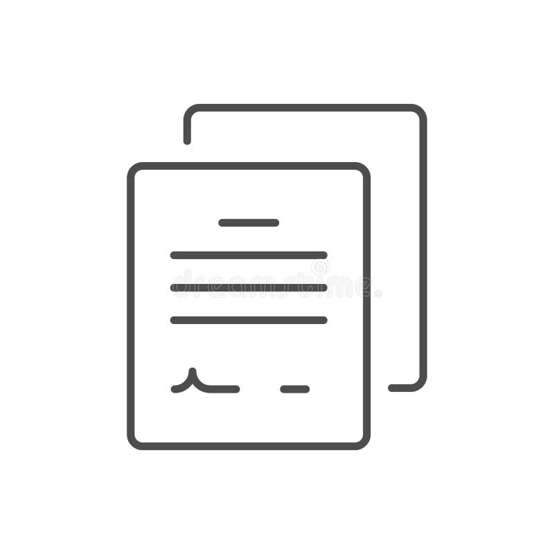 Document Copy Icon. Two Paper Pages Black Symbol Stock Vector ...