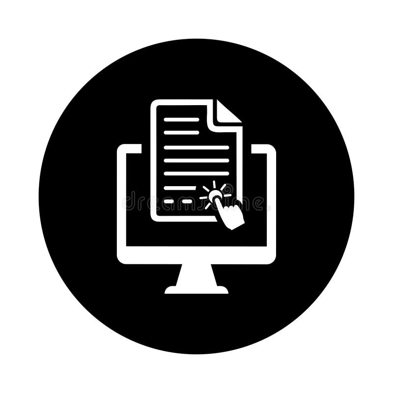Document, Cursor, Desktop Icon. Black Vector Sketch Stock Illustration ...