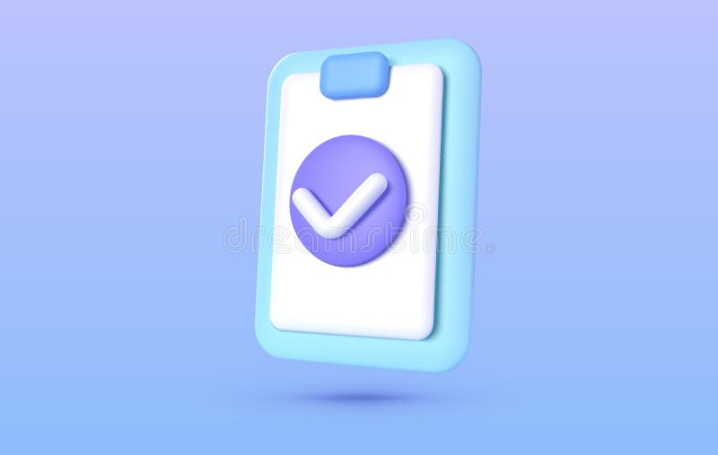 Document 3d. Exam Checklist Icon. Business Vector Icon. 3d Check List ...