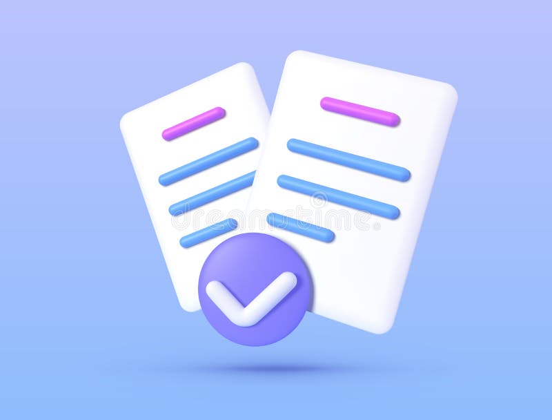 Document 3d. Exam Checklist Icon. Business Vector Icon. 3d Check List ...