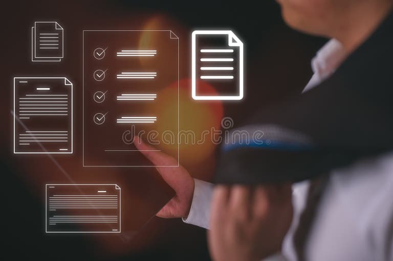 Document Data Management System Report HR Technology Concept Stock Photo - Image of question ...