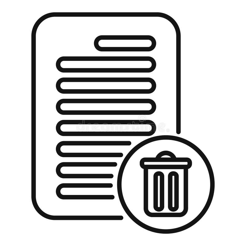 Document Deleting Icon Representing File Removal Action Stock Vector ...