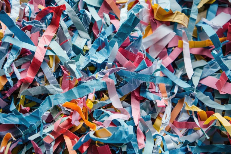 Document Destruction - Abstract Pattern of Shredded Paper Overflowing ...