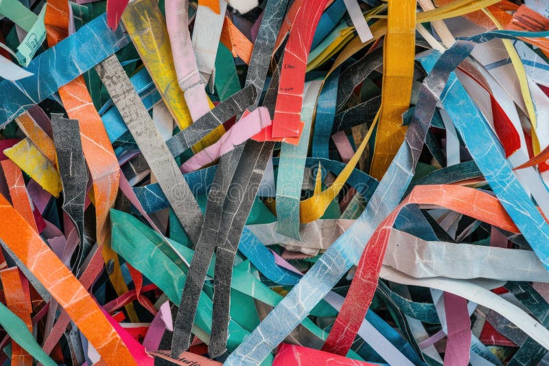 Document Destruction - Abstract Pattern of Shredded Paper Overflowing ...