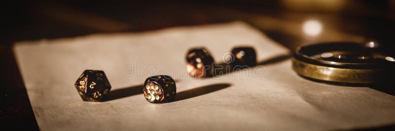 Document with Different Dice for Pen and Paper Game Stock Image - Image ...