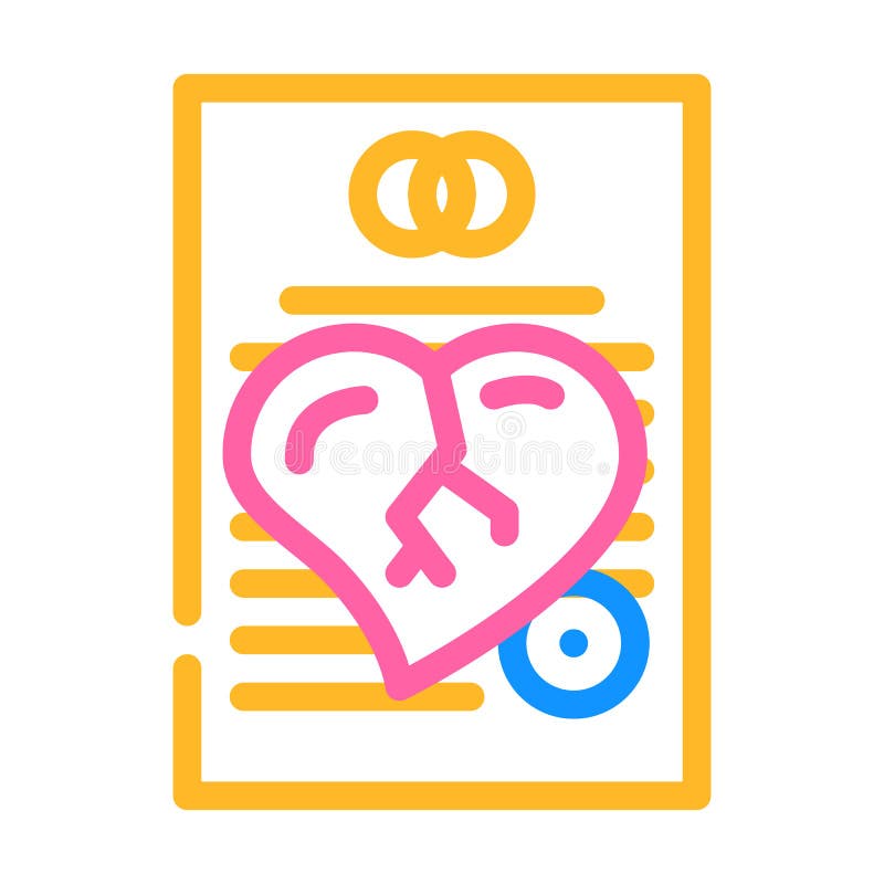 Document of Divorce Color Icon Vector Illustration Stock Vector ...
