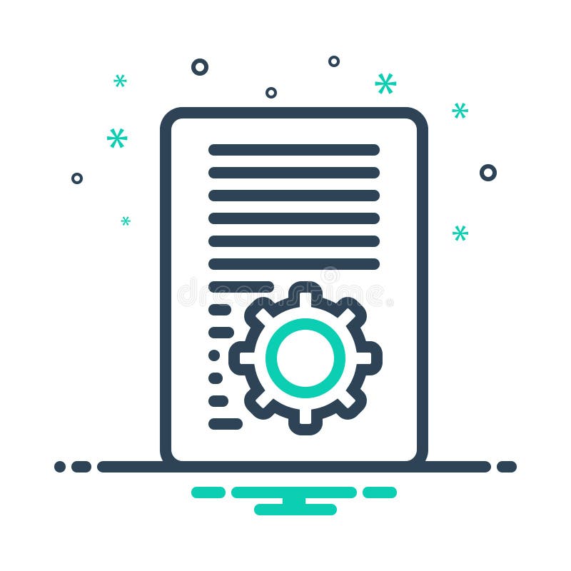 Black Mix Icon for Document, Setting and Documents Stock Vector ...