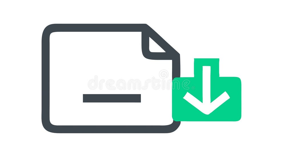 Document Download Arrow Icon for File Saving Storage Data, Vector ...