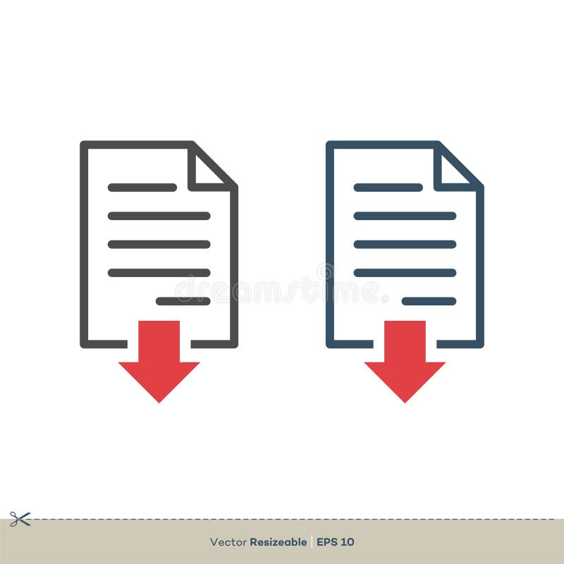 Document Download Icon Logo Template Illustration Design. Vector EPS 10 ...