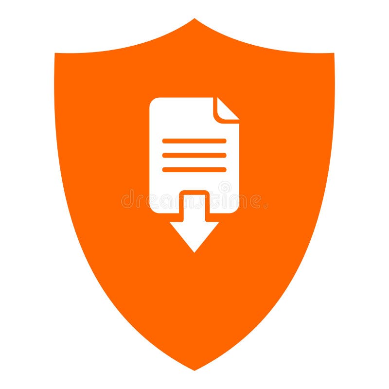Document Download and Shield Stock Vector - Illustration of protect ...