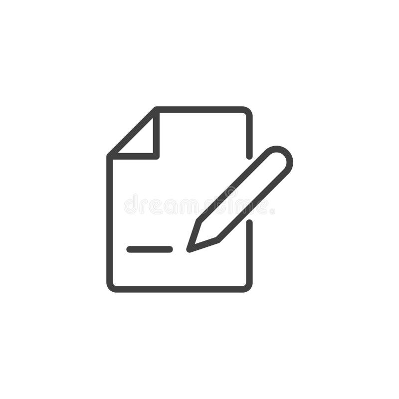 Document edit line icon stock vector. Illustration of design - 263969012
