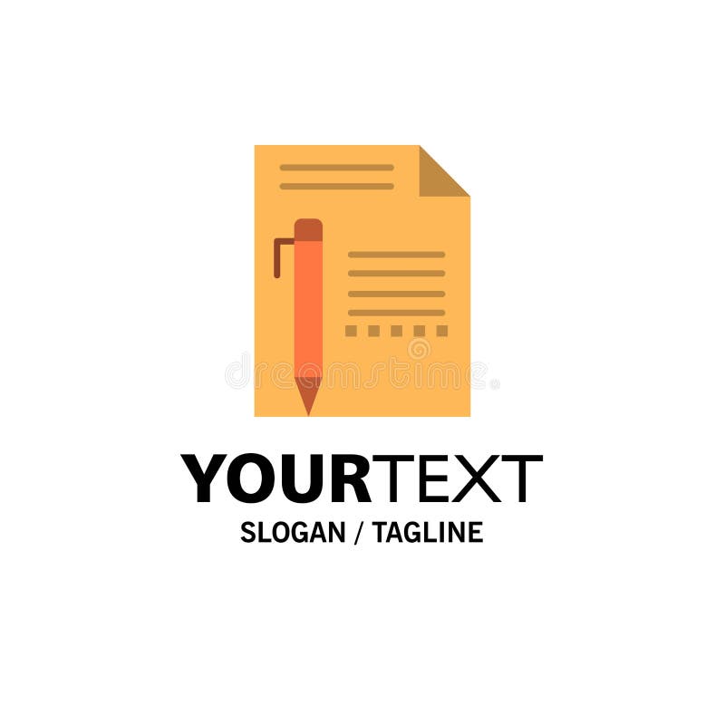 Document, Edit, Page, Paper, Pencil, Write Business Logo Template. Flat ...