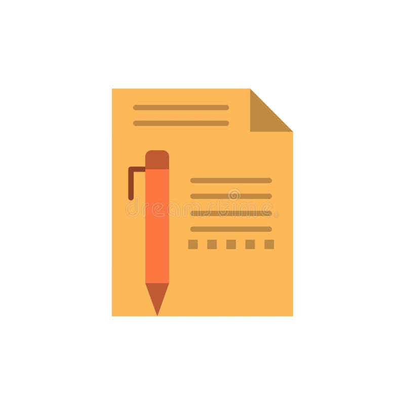 Document, Edit, Page, Paper, Pencil, Write Flat Color Icon. Vector Icon ...