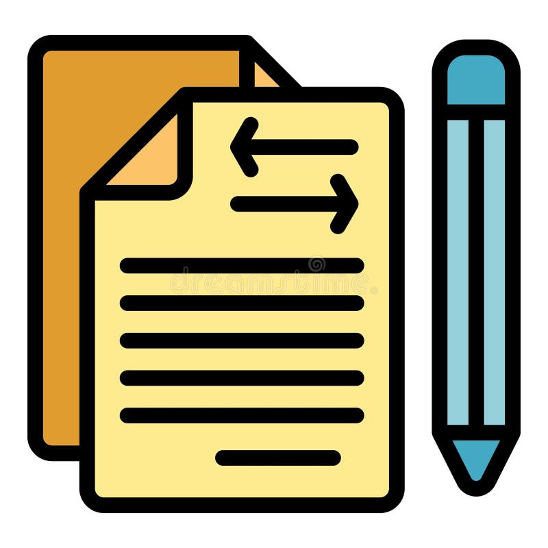 Document Editing Icon with Two Way Arrows and Pencil Stock Vector ...